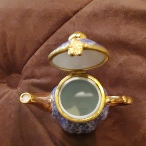 Limoges | Other | Limoges France Blue Gold Mini Teapot | Poshmark